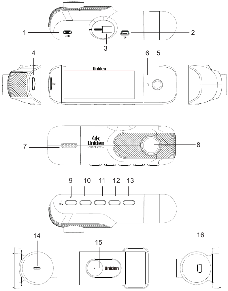 Uniden Dash View 40R - Manual de la cámara de tablero 3 en 1 | ManualsLib
