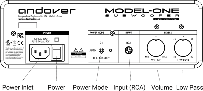 Manual del Subwoofer MODEL-ONE de Andover | ManualsLib