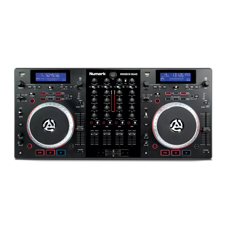 Manual del sistema universal para DJ Numark Mixdeck Quad | ManualsLib