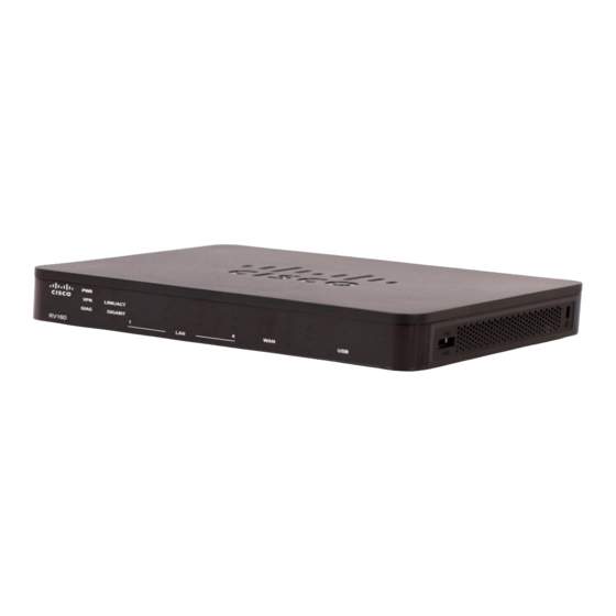 CISCO RV160 GUIA DE INICIO RAPIDO Descargar en PDF | ManualsLib
