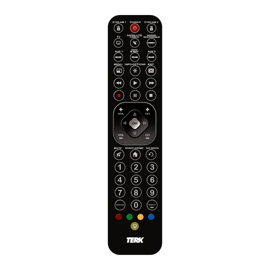 Terk TKRTBL08B - Manual del control remoto universal | ManualsLib