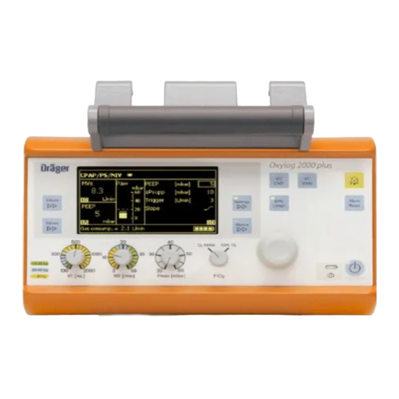 DRÄGER OXYLOG 2000 PLUS MANUAL DEL USUARIO Descargar en PDF | ManualsLib