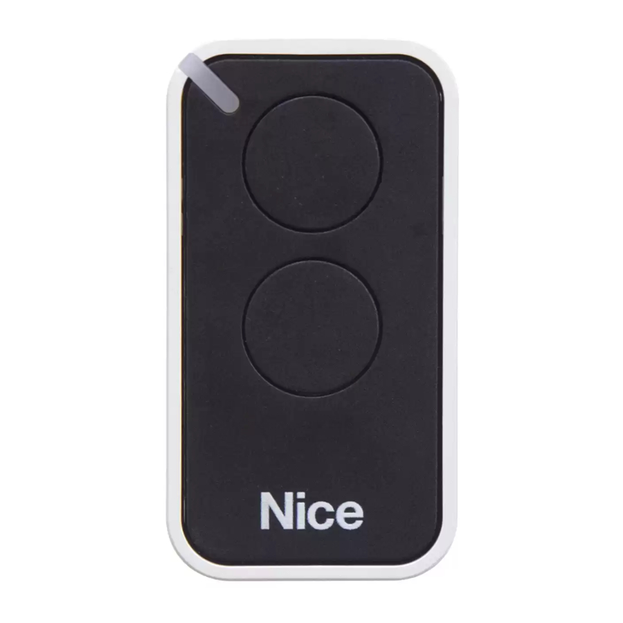 Nice ERA INTI1, INTI2 - Guía de inicio rápido del control remoto ...