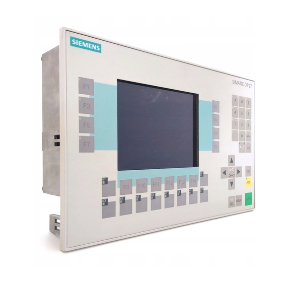 Siemens SIMATIC HMI OP27 Manuales | ManualsLib