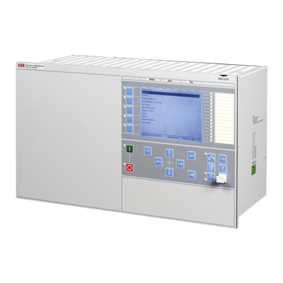 ABB RELION 670 SERIE MANUAL DE APLICACIONES Descargar en PDF | ManualsLib